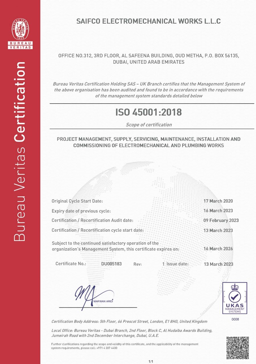 Certification – Saifco